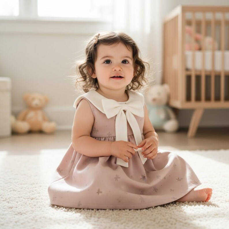 Pink Baby Girl Dress With White Bow | Coquette Infant Outfit | Preppy ...