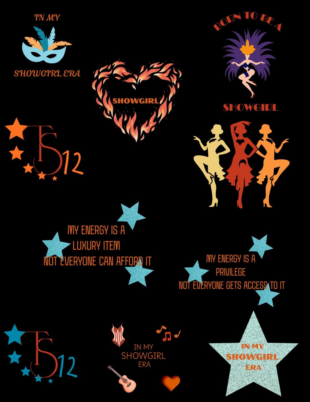 TS12 Life of a Showgirl Album PNG Bundle: Fan Art Designs (digital ...