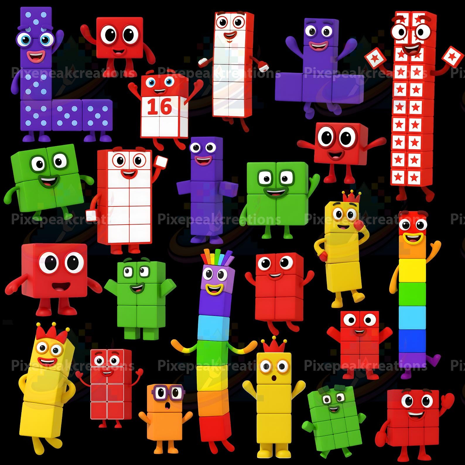 65+ Numberblocks PNG Clipart Bundle, Number Blocks Images, Transparent ...