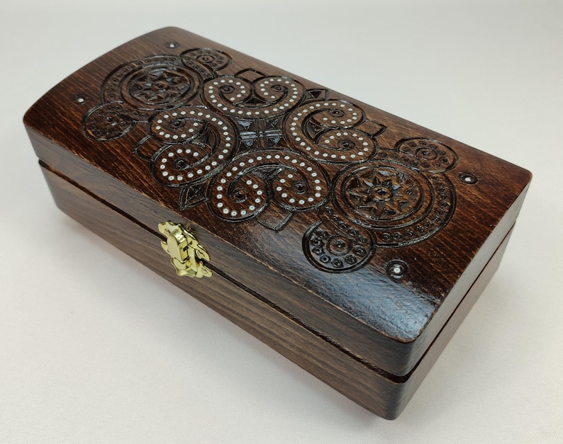 Handmade Carved Walnut Box: Carpathian Inlay, Velvet Lined - Etsy