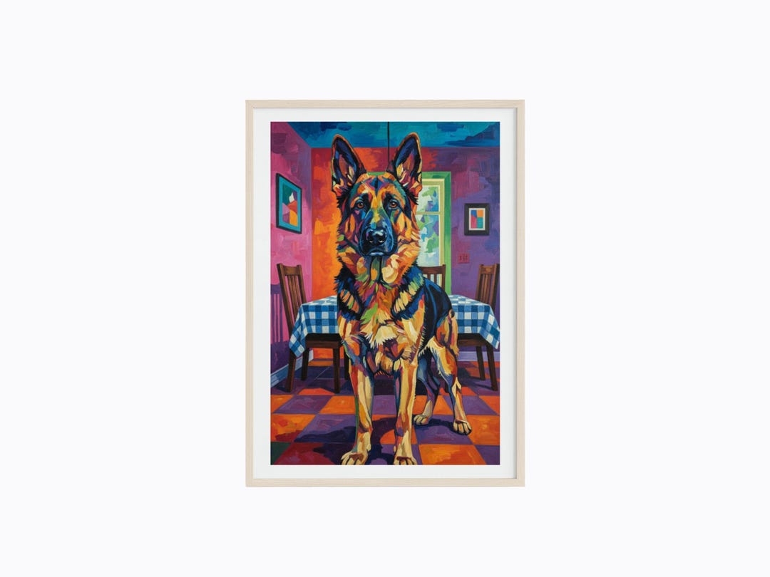 German Shepherd Art Print: Picasso Cubist Dog Portrait - Etsy Australia