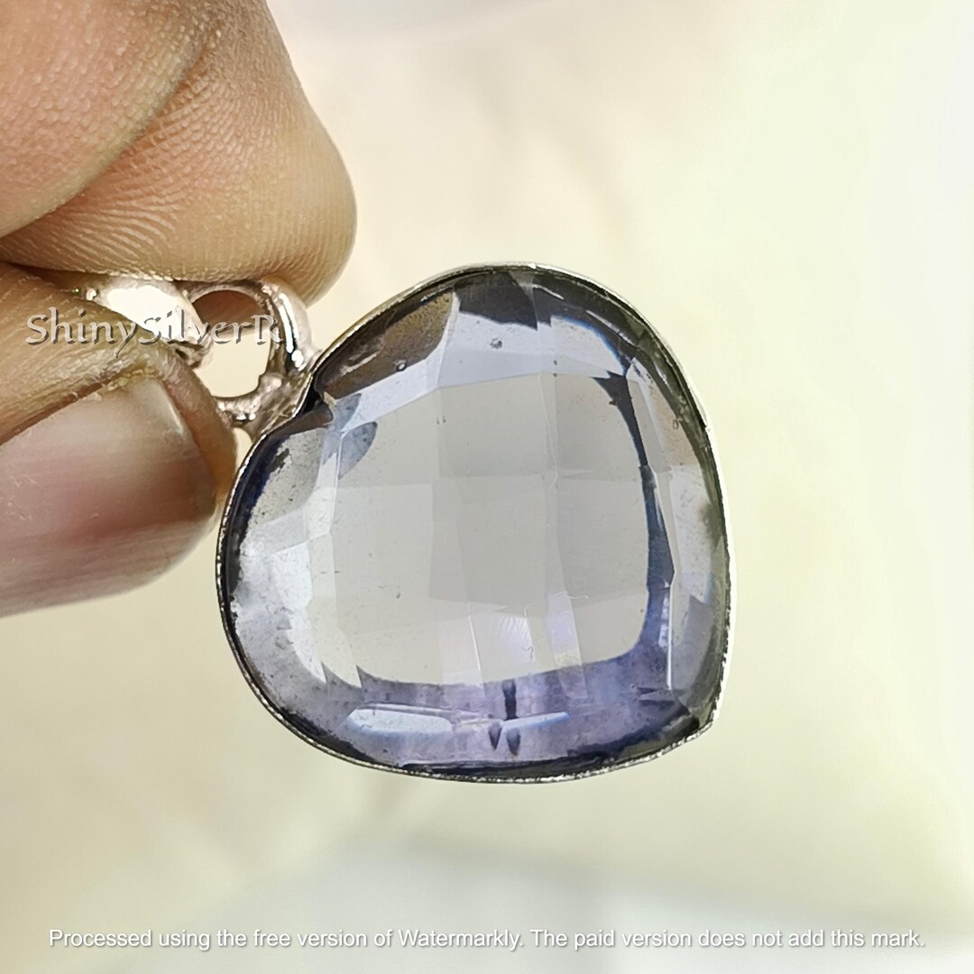 Handcrafted Sterling Silver Iolite Heart Necklace – Dainty Gemstone ...