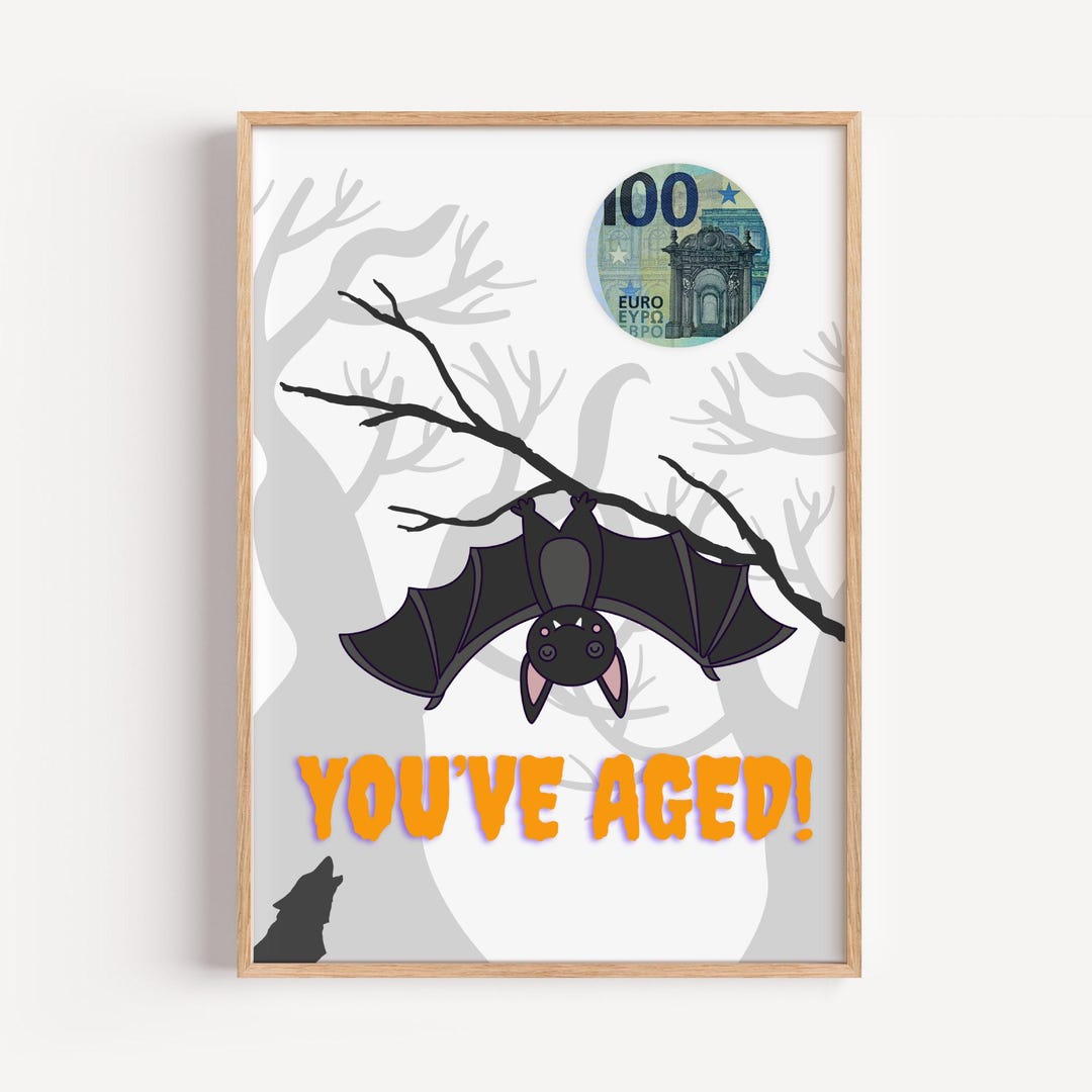 Gothic Money Gift for Birthdays – Bat & Moon Printable A4 | Dark ...