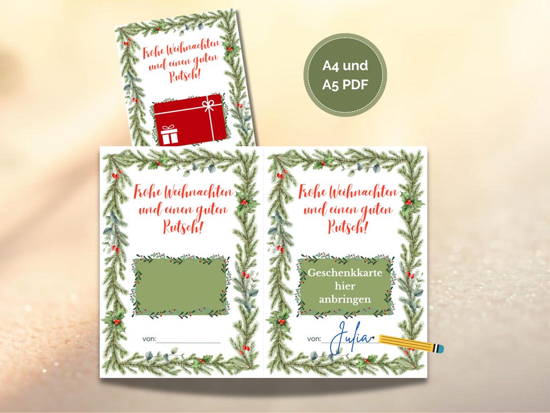 Christmas Gift Card Holder, Gift Card Packaging, Printable Gift Card ...