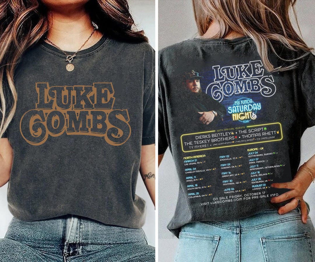 2026 Luke Combs My Kinda Saturday Night Tour Shirt, Country Music ...
