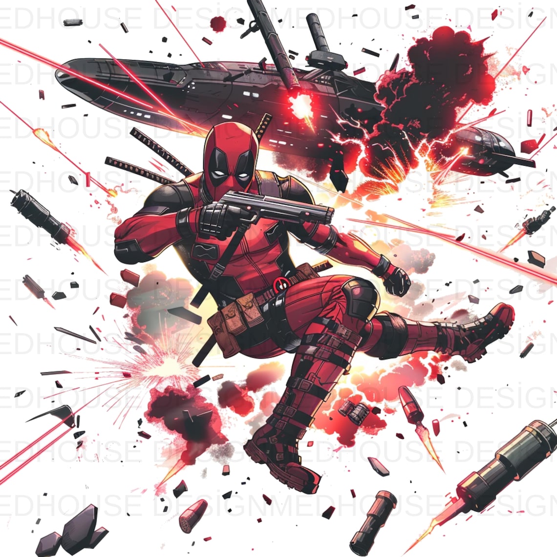 8 PNG Deadpool Watercolor : Splash Art, High-resolution (digital ...