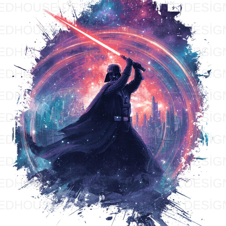 8 Darth Vader Watercolor Pngs: Splash Art Graphics (instant Download ...