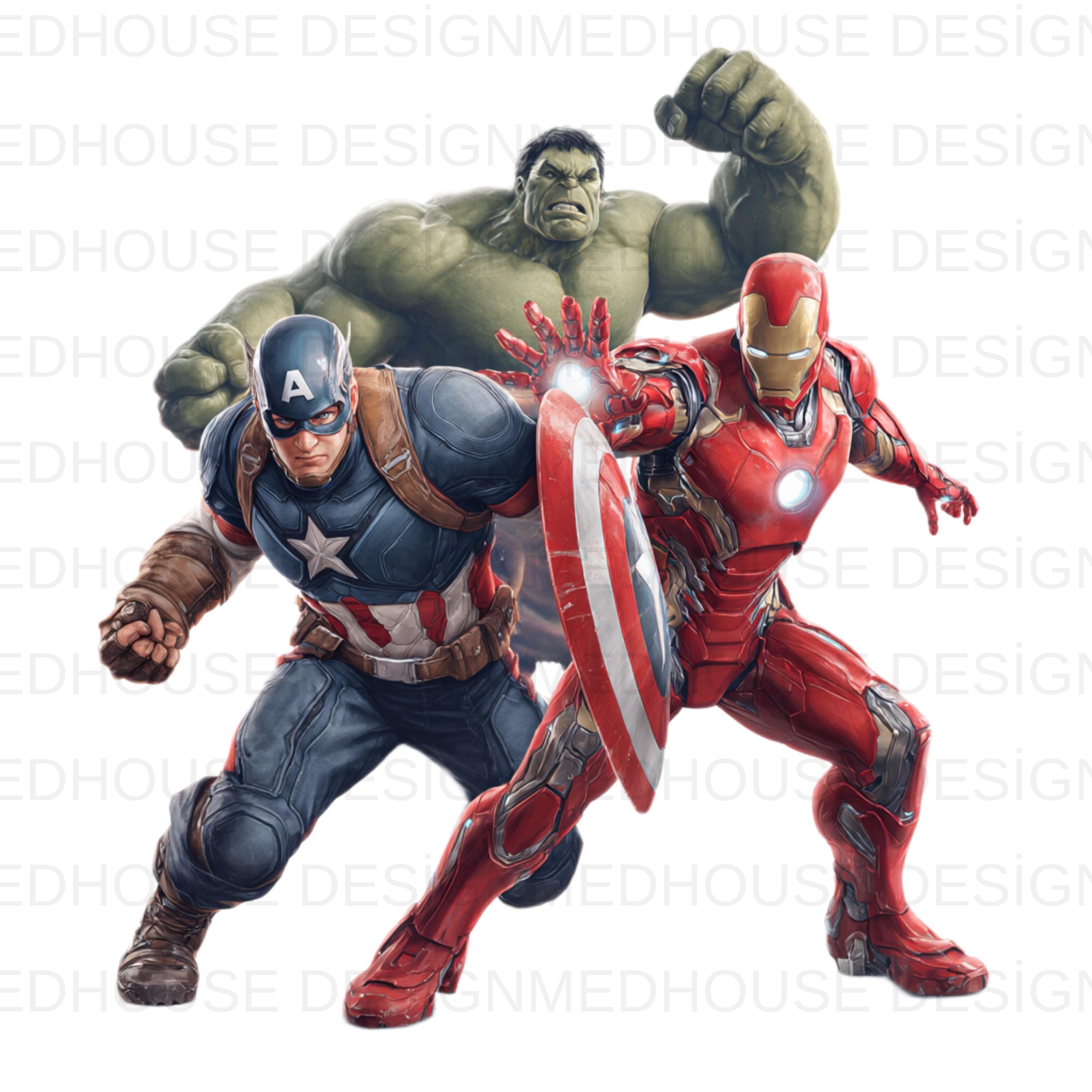 8 Avengers Watercolor PNG: Splash-style Transparent Files (instant ...