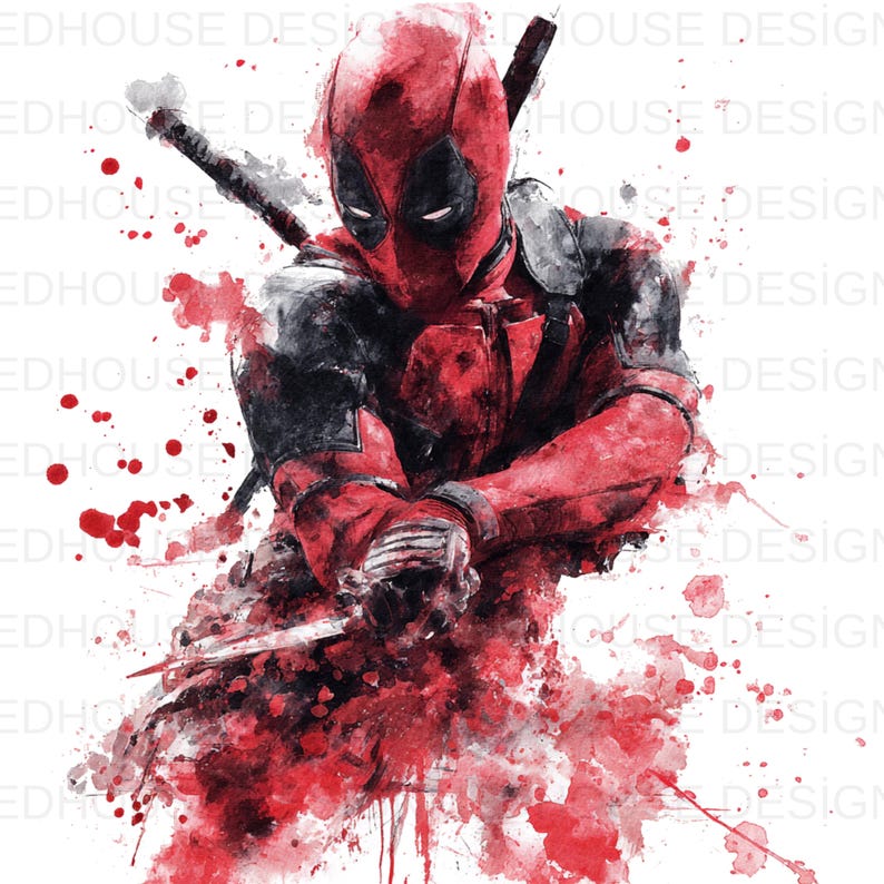 8 PNG Deadpool Watercolor : Splash Art, High-resolution (digital ...