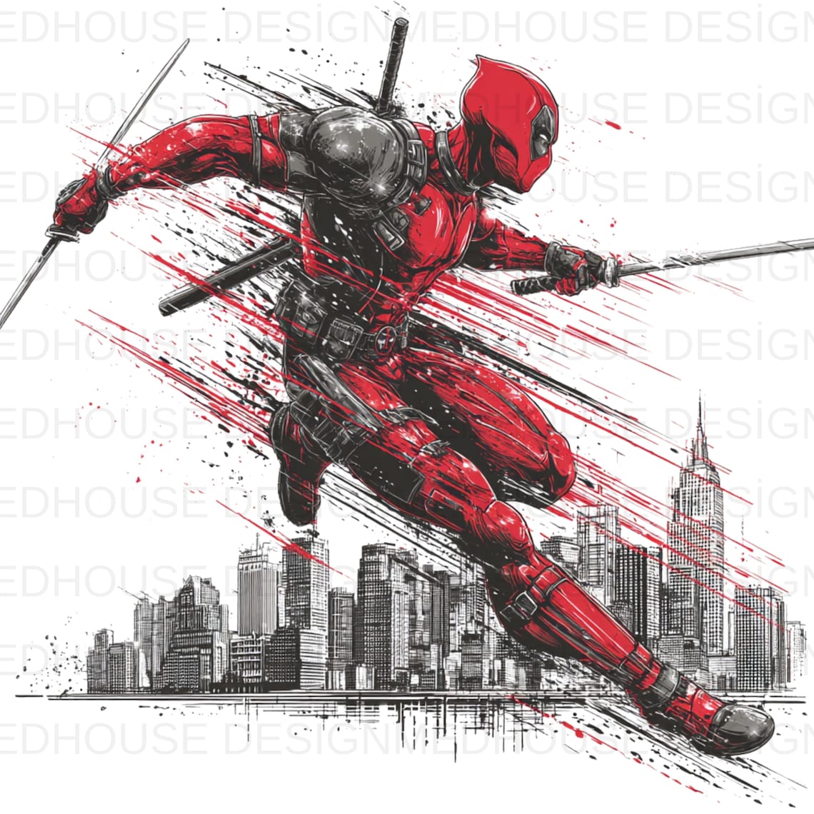 8 PNG Deadpool Watercolor : Splash Art, High-resolution (digital ...