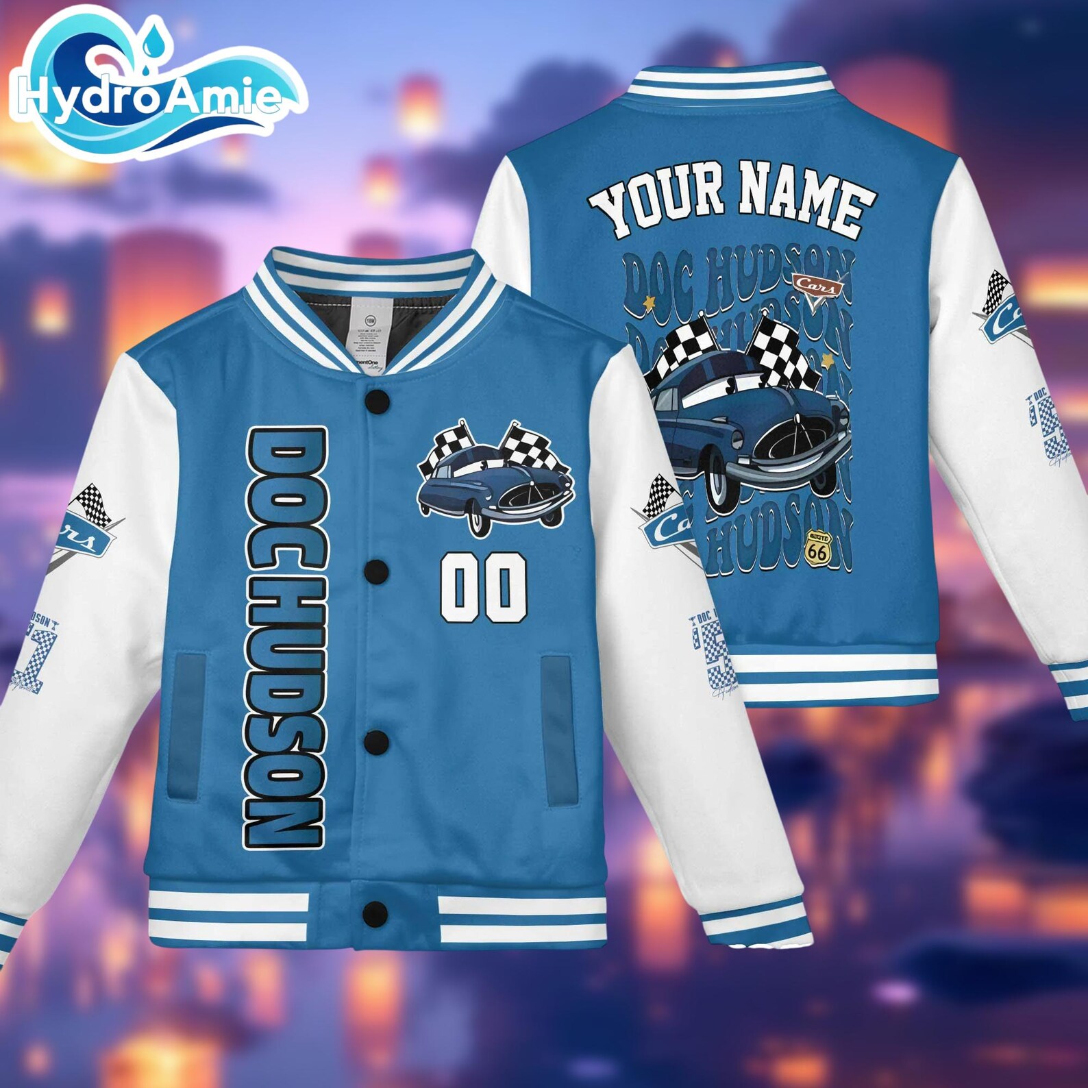 Personalized Doc Hudson Varsity Jacket, Custom Disney Cars Baseball ...