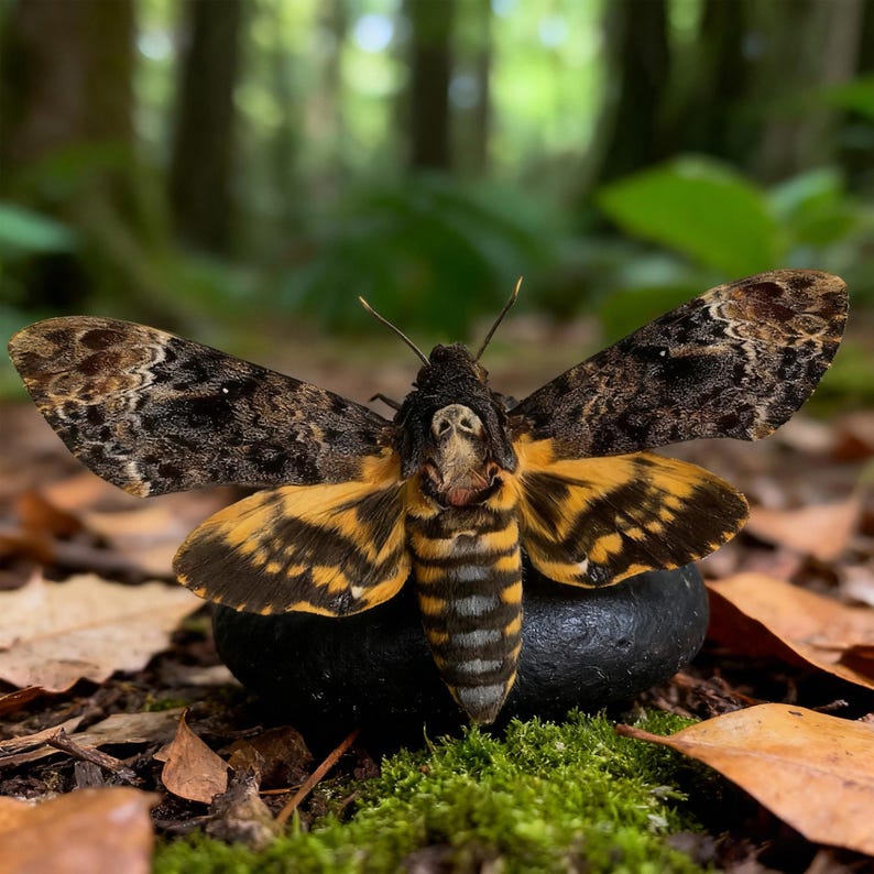 Death's-head Hawkmoth Specimen, Skull Moth, Taxidermy Acherontia ...