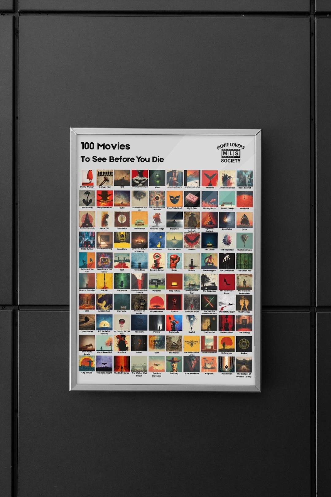 100 Movies Poster: Film Bucket List Checklist (digital Download) - Etsy