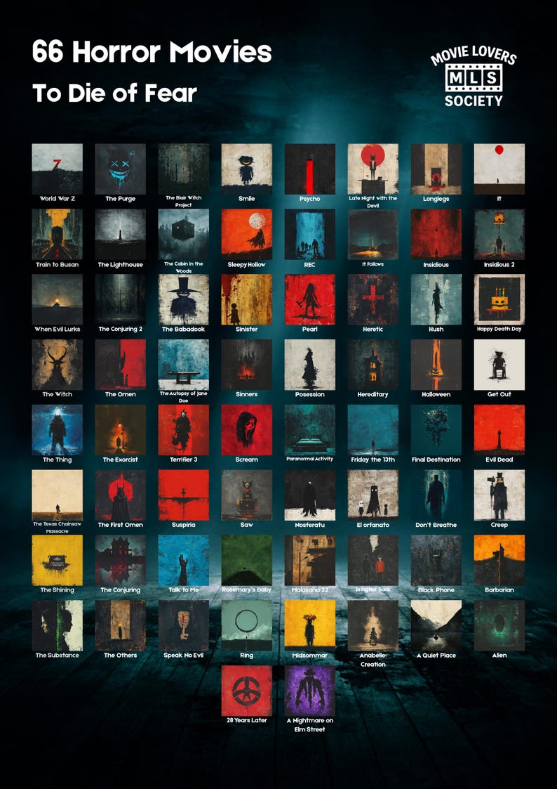 Digital Horror Movie Poster | Printable Wall Art A2| Halloween Decor ...