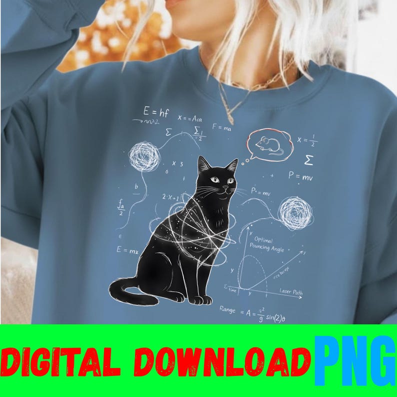 Physics Cat Science Diagram T-shirt PNG, Funny Cat Lover Gift, Cute ...