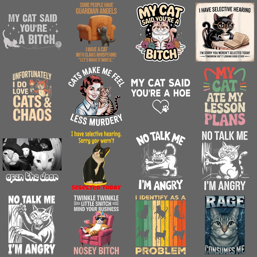 Funny Cat Meme PNG – Sarcastic Cat Lover Apparel Quote Clipart ...