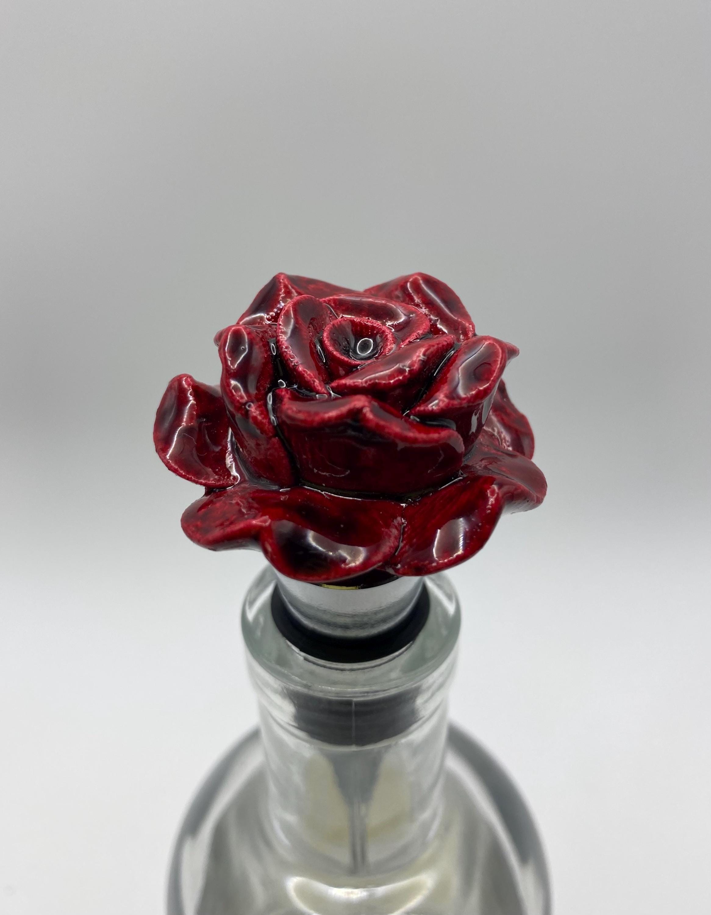 Red Rose Bottle/wine Topper - Etsy UK