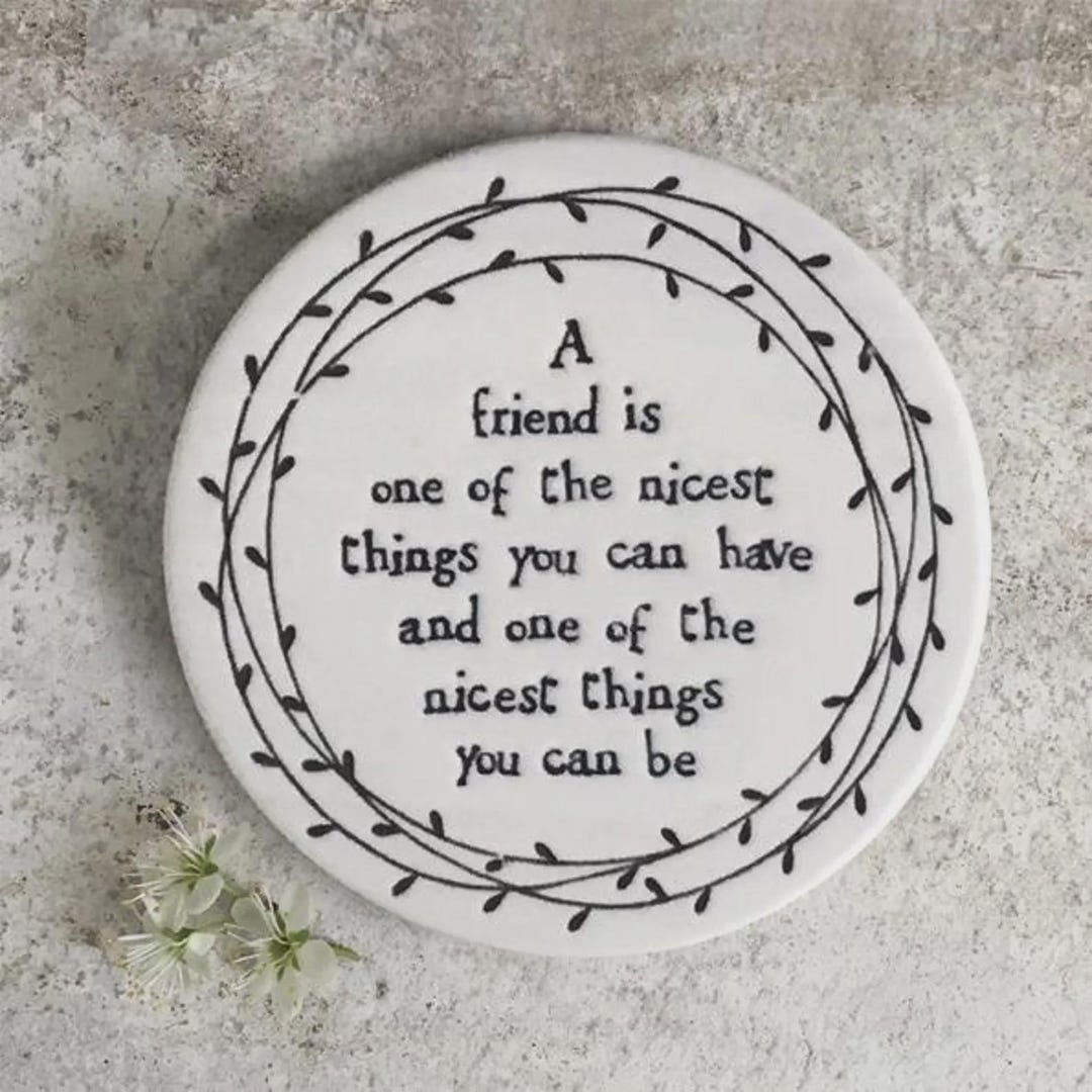 Porcelain Leaf Coaster - A Nicest Friend- Friendship Quote Gift ...