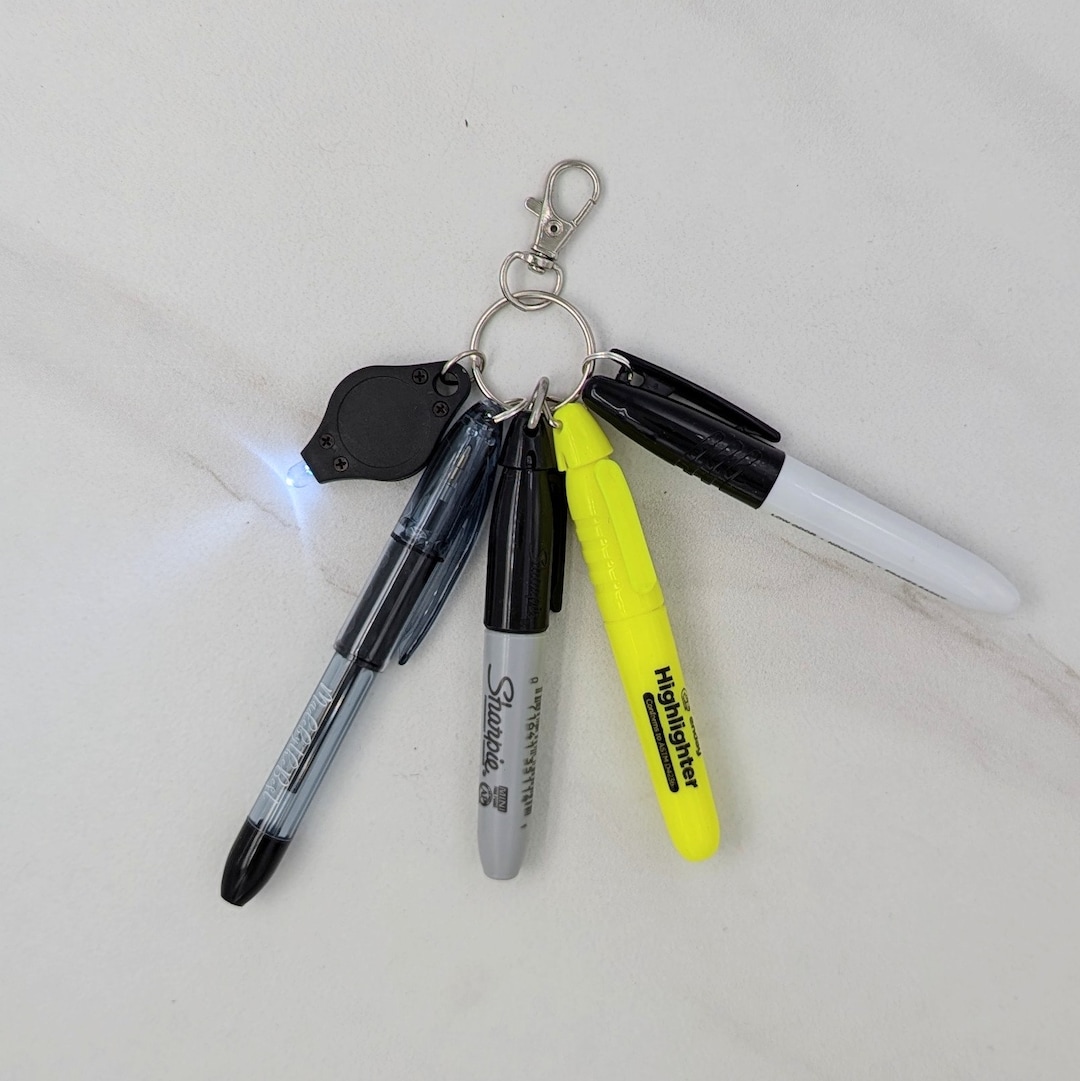 Mini Sharpie for Badge Reel, Mini Pen Keychain, Highlighter Dry Erase ...