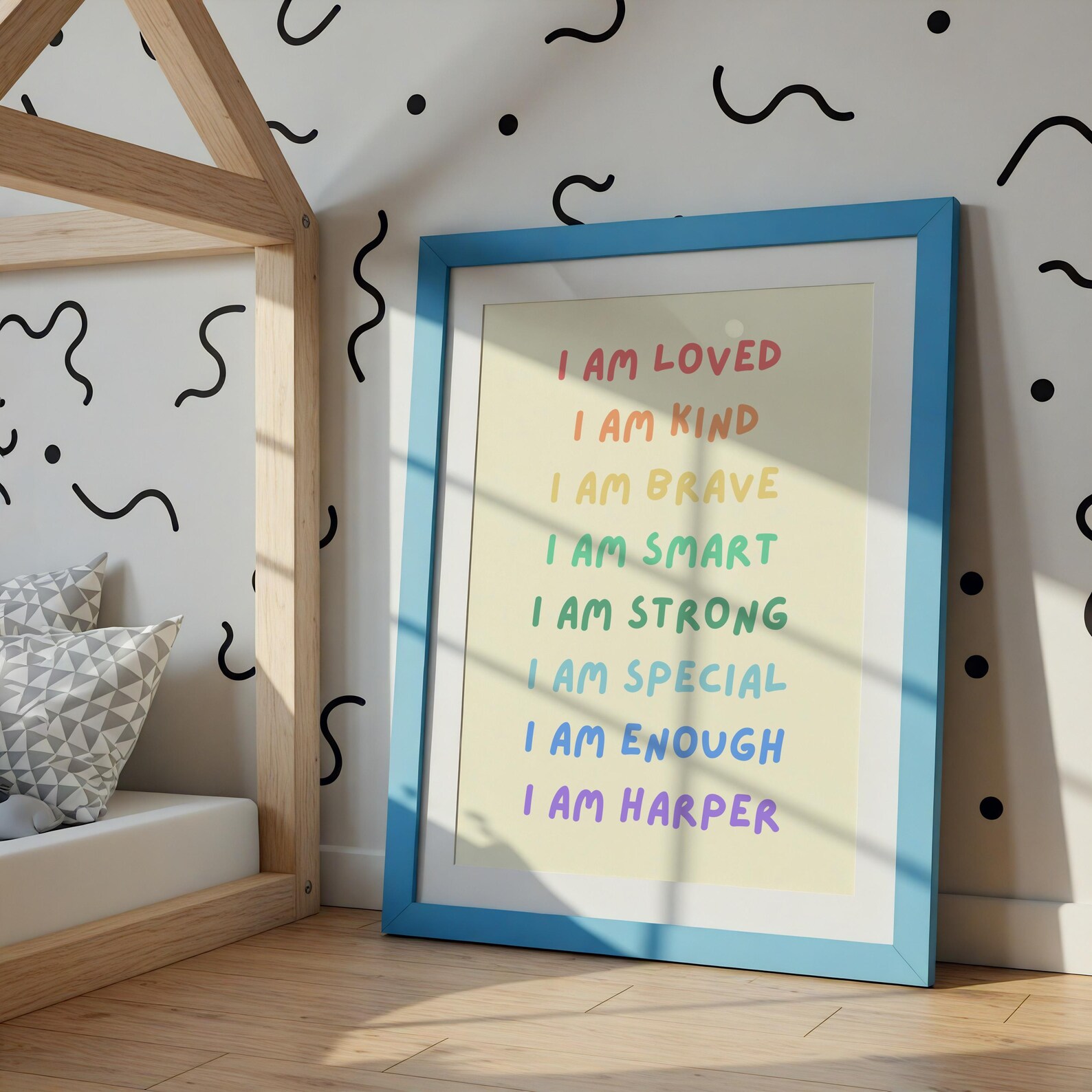 Personalized Kids Affirmation Wall Art - Custome Name and Size ...