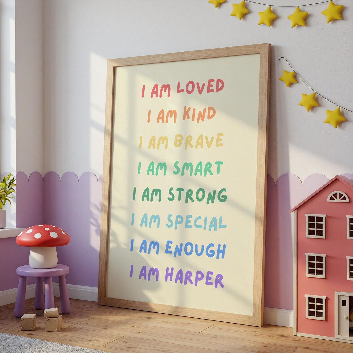 Personalized Kids Affirmation Wall Art - Custome Name and Size ...