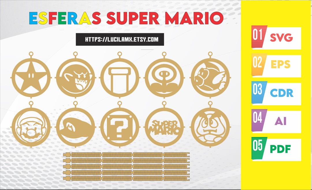 10 Mario Bros. Balls | Laser Cut Files for Christmas Ornaments ...
