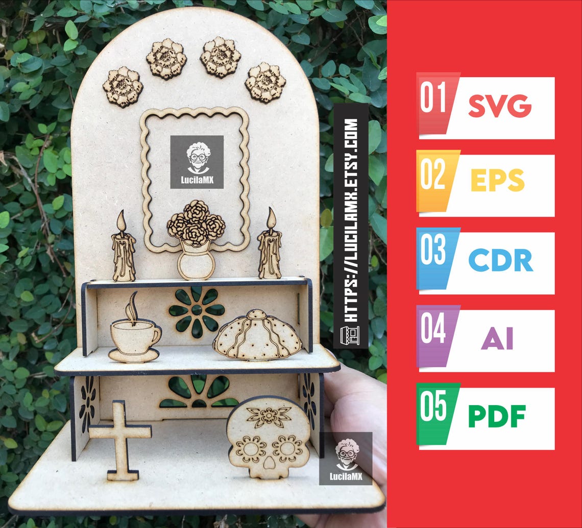 Day of the Dead Altar SVG – Laser Cut Ofrenda Kit / Ofrenda Laser Cut ...