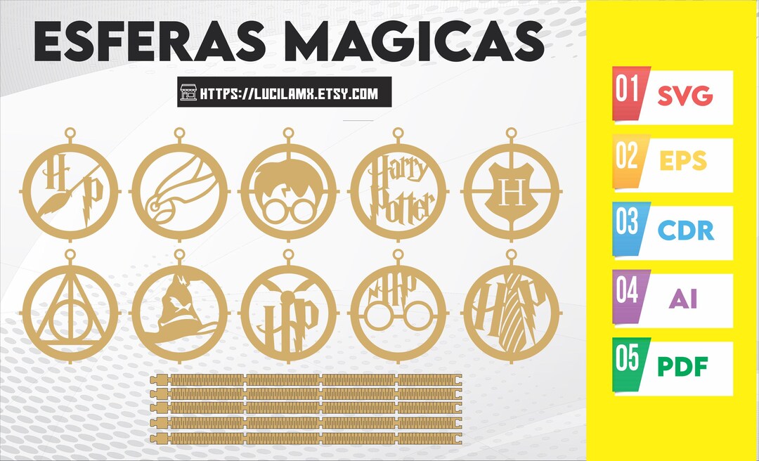 10 Harry Potter Spheres, Hp Wizard Magic, Christmas Ornaments SVG Laser ...
