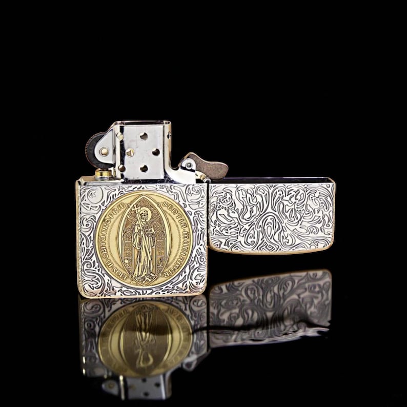 Saint Benedict Zippo Lighter – Engraved Miraculous Medal Protection ...