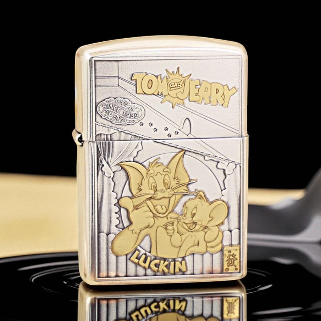 Tom & Jerry Zippo Lighter – Silver Plated With Gold Accents | Two-tone ...