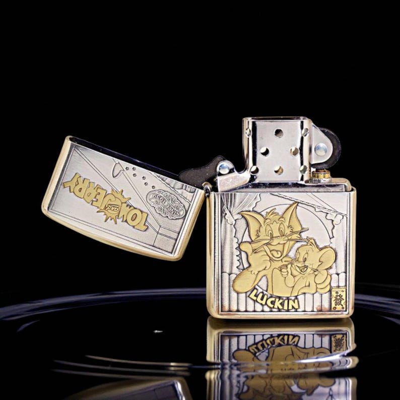 Tom & Jerry Zippo Lighter – Silver Plated With Gold Accents | Two-tone ...