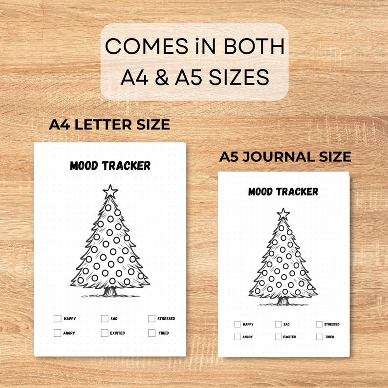 Christmas Tree Mood Tracker, Planner Page, Emotional Wellness Journal ...