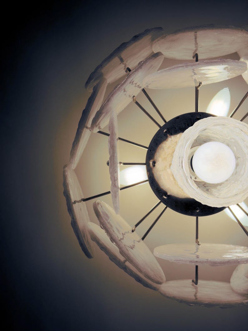 Vintage Acrylic Disc Ceiling Light 1960s | Space Age Pendant Lamp | Mid ...