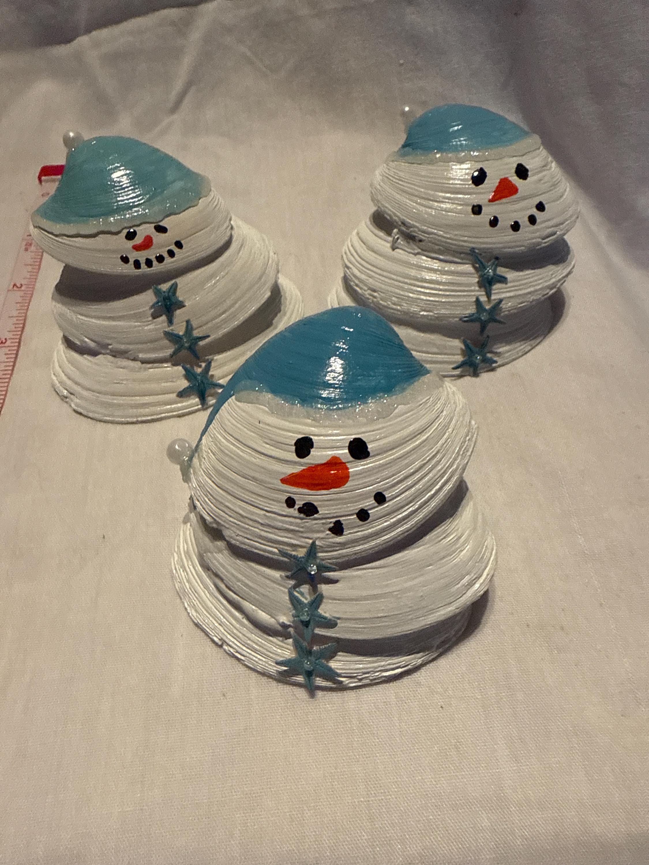 Clam Shell Snowmen - Etsy