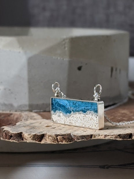 Sterling Silver Beach Scene Necklace - Etsy