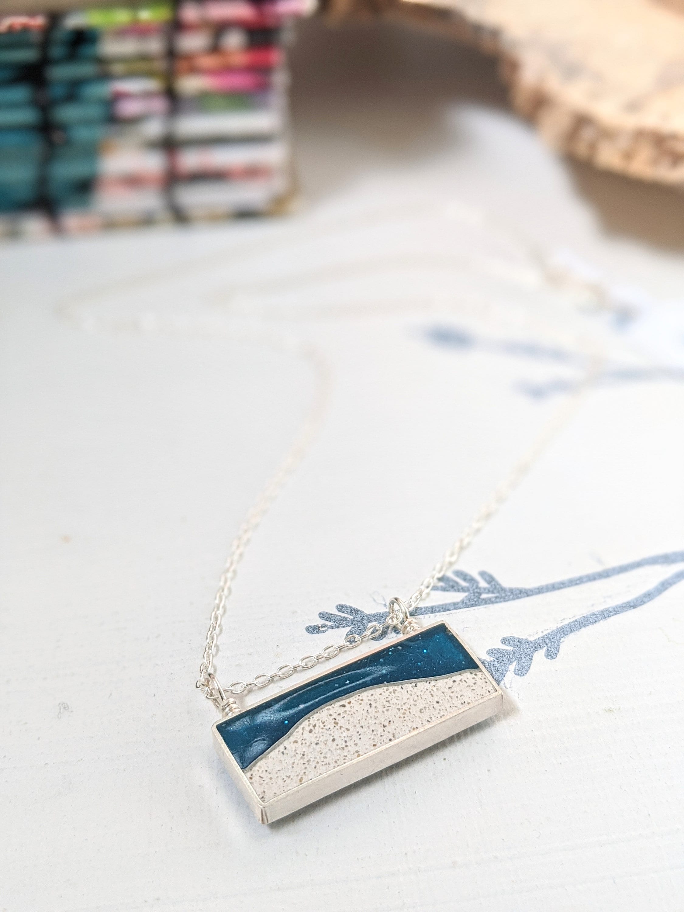 Sterling Silver Beach Scene Necklace - Etsy