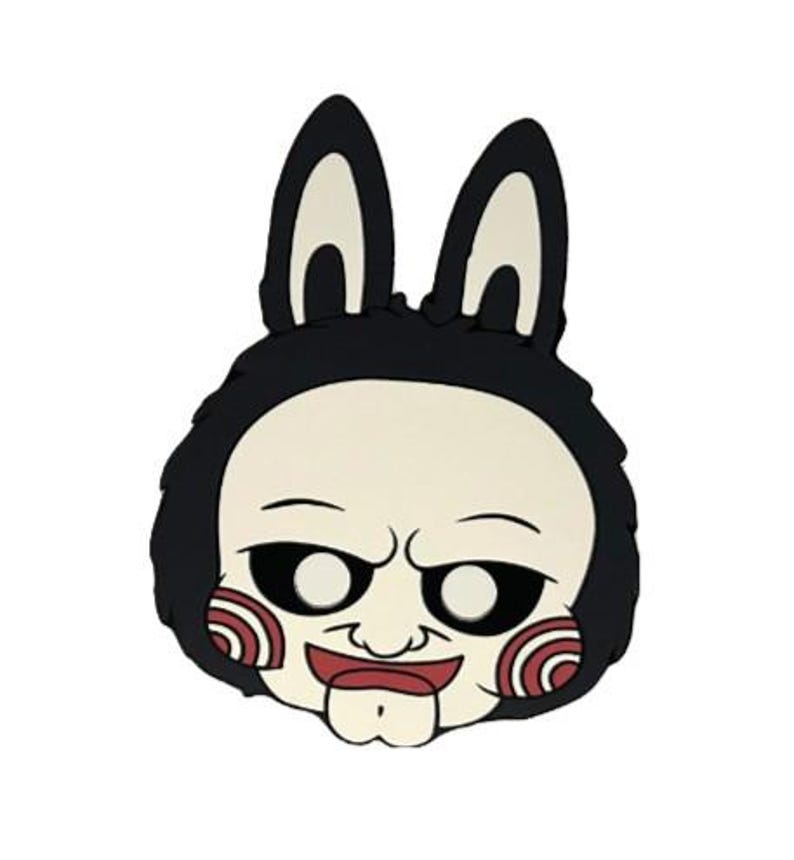 Pink Grey Halloween Mask Bunny Little Fuzzy Monster Pumpkin Jigsaw ...