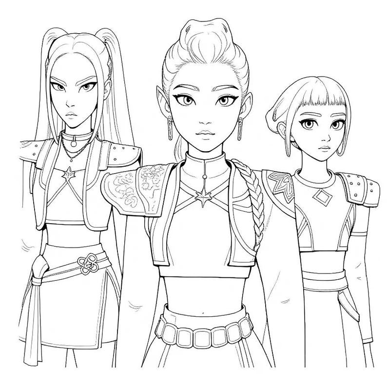 A4 Colouring Pages 10pcs. K-pop Rumi Huntrix Derpy Saja Boys Kids Party ...