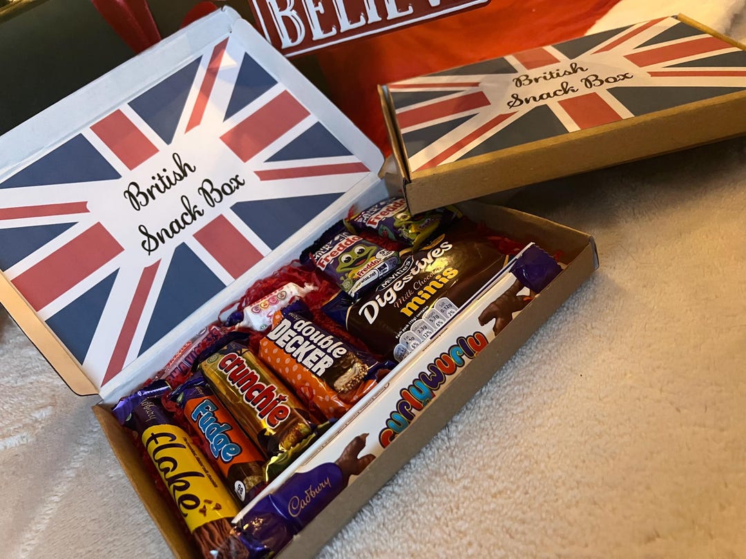 British Snack Box Selection. Personalised. Chocolates, Biscuits ...