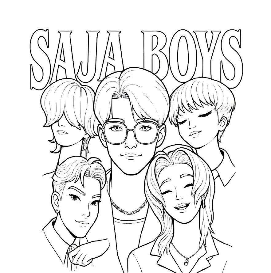 A4 Colouring Pages 10pcs. K-pop Rumi Huntrix Derpy Saja Boys Kids Party ...