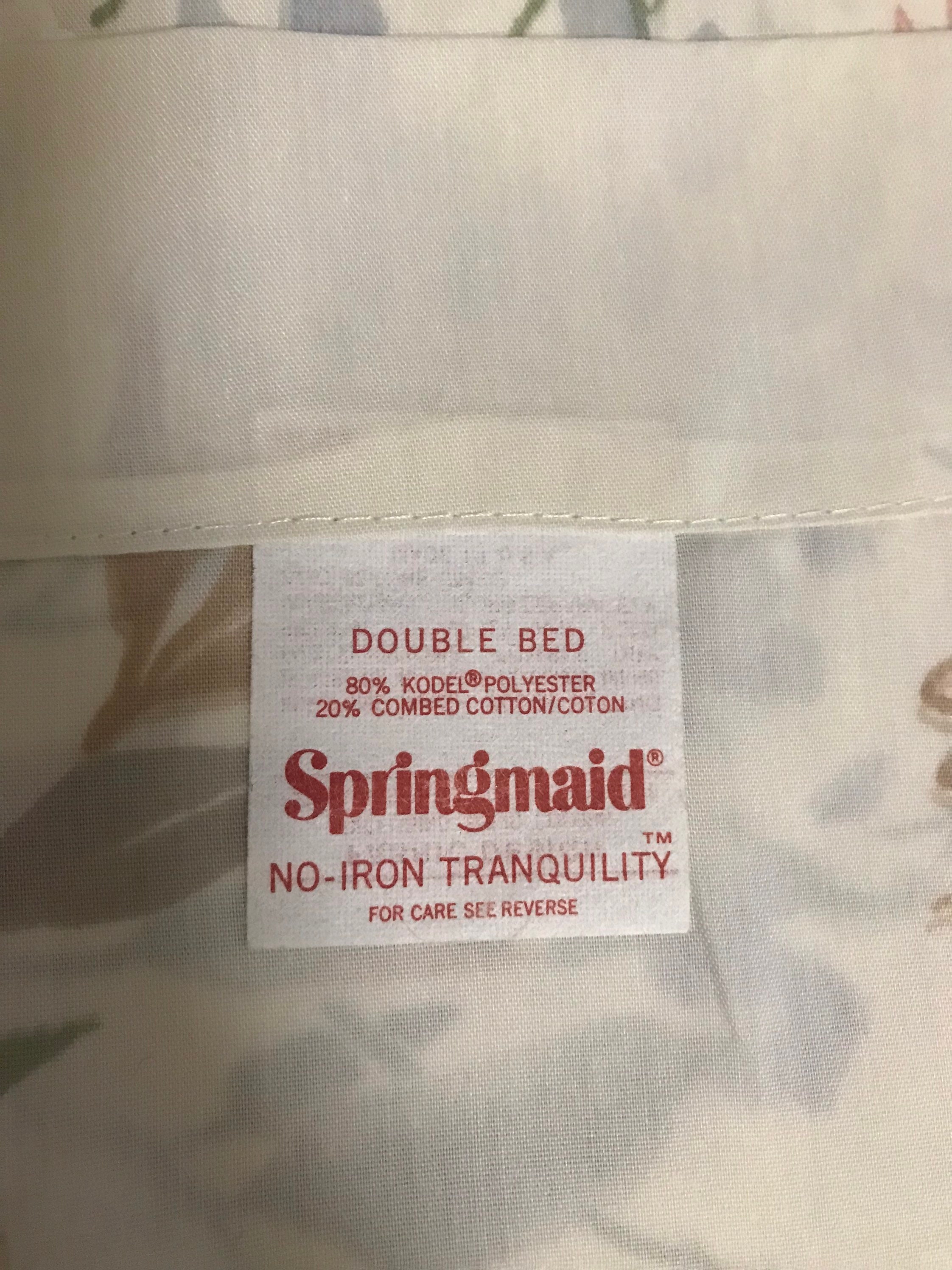 Vintage Springmaid Double Bed Flat Sheet off White Floral No Iron - Etsy