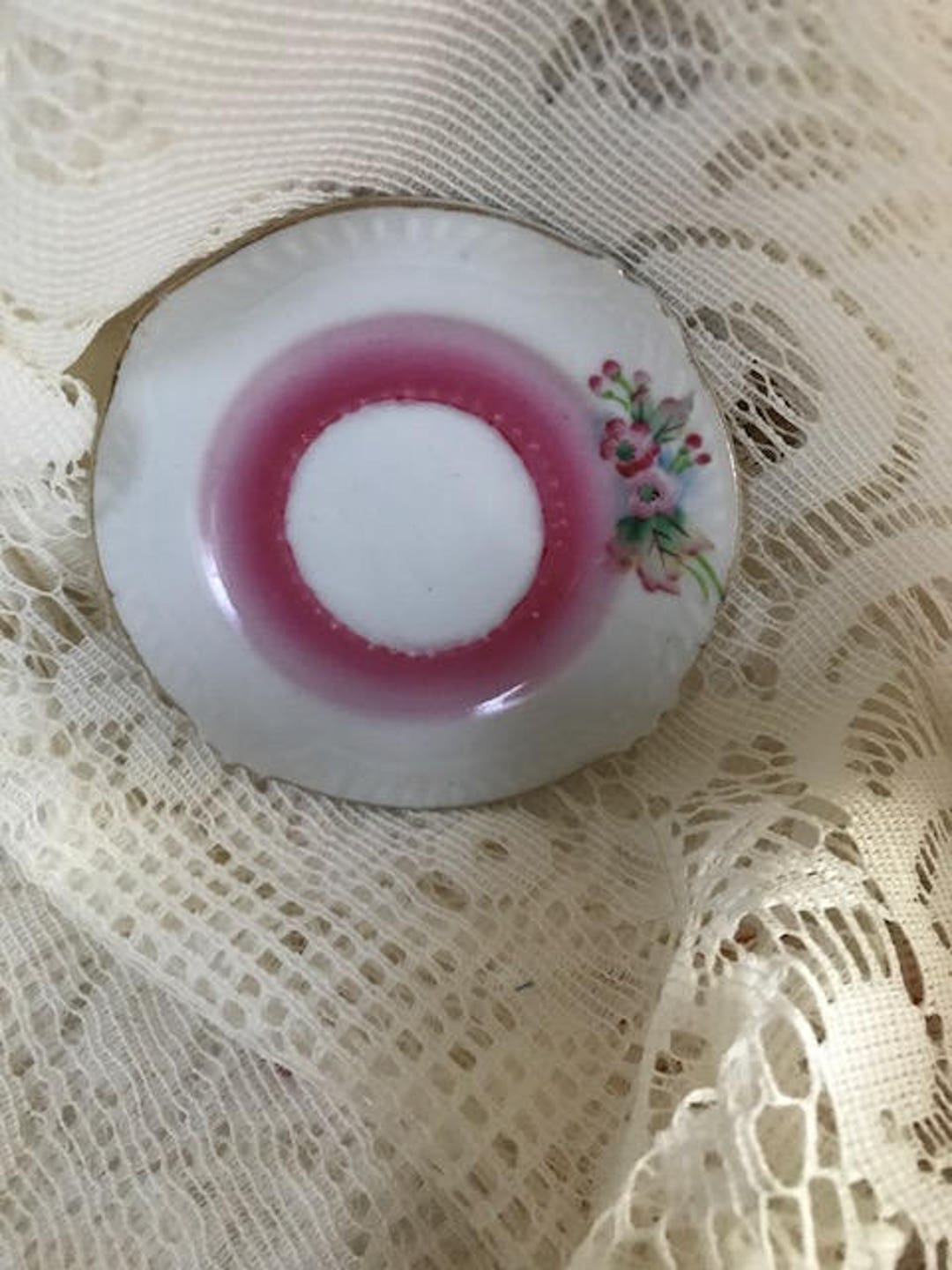 Vintage Hand Painted Japan Pink Floral Butter Pat - Etsy