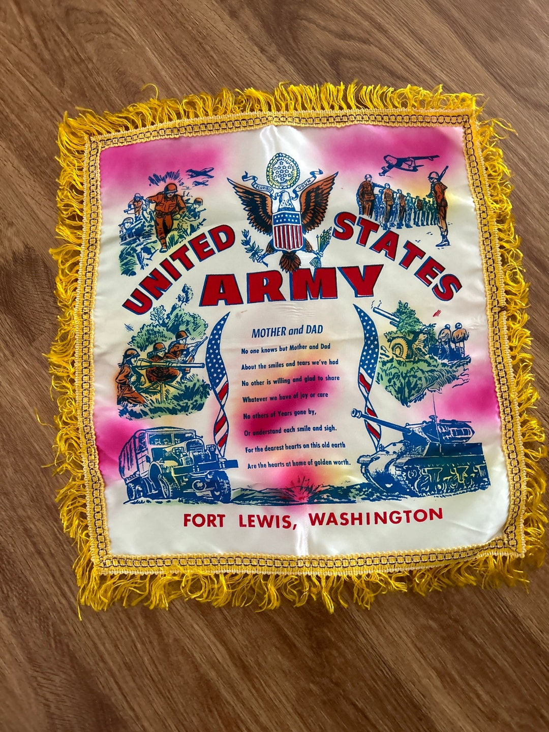 Antique United States Army Pillow Slip Fort Lewis, Washington Mother ...