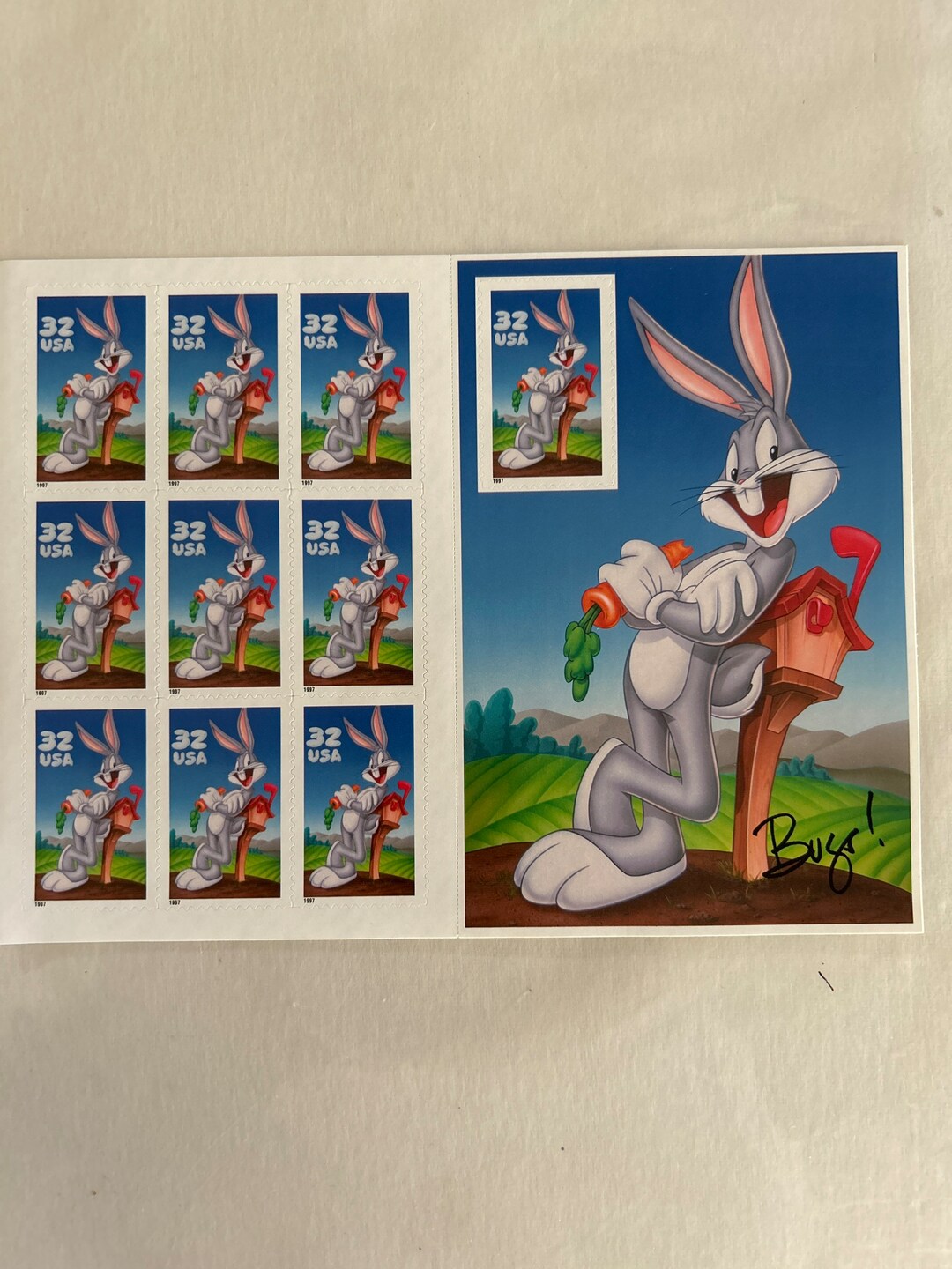 USPS Bugs Bunny 32c Postage Stamps 10 on Sheet 1997 Loony - Etsy