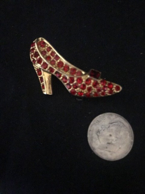 Art Deco Ruby Red Crystal Rhinestone High Heel Shoe Fashion | Etsy