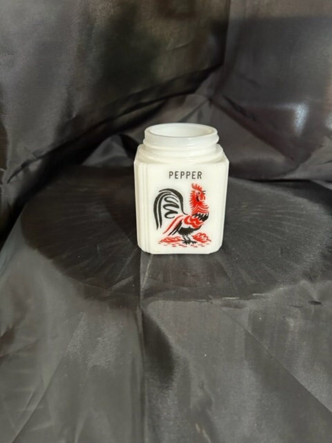 Vintage Tipp City Rooster Milk Glass Pepper Shaker Range Cooking ...