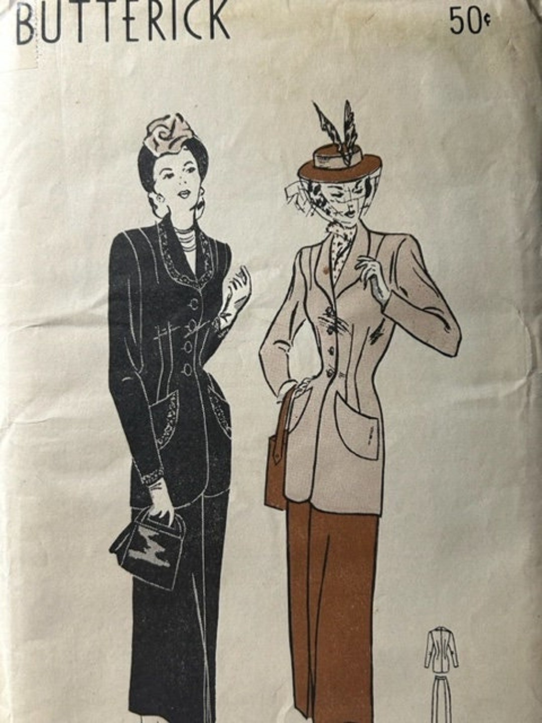 Vintage Butterick Misses 2 Pc Suit Pattern 4600 Size14 Stylish Sewing ...
