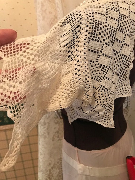 Victorian Crocheted Shoulder Cover Up Collar Edwardi… - Gem