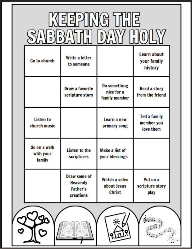 Keeping the Sabbath Day Holy Printable - Etsy