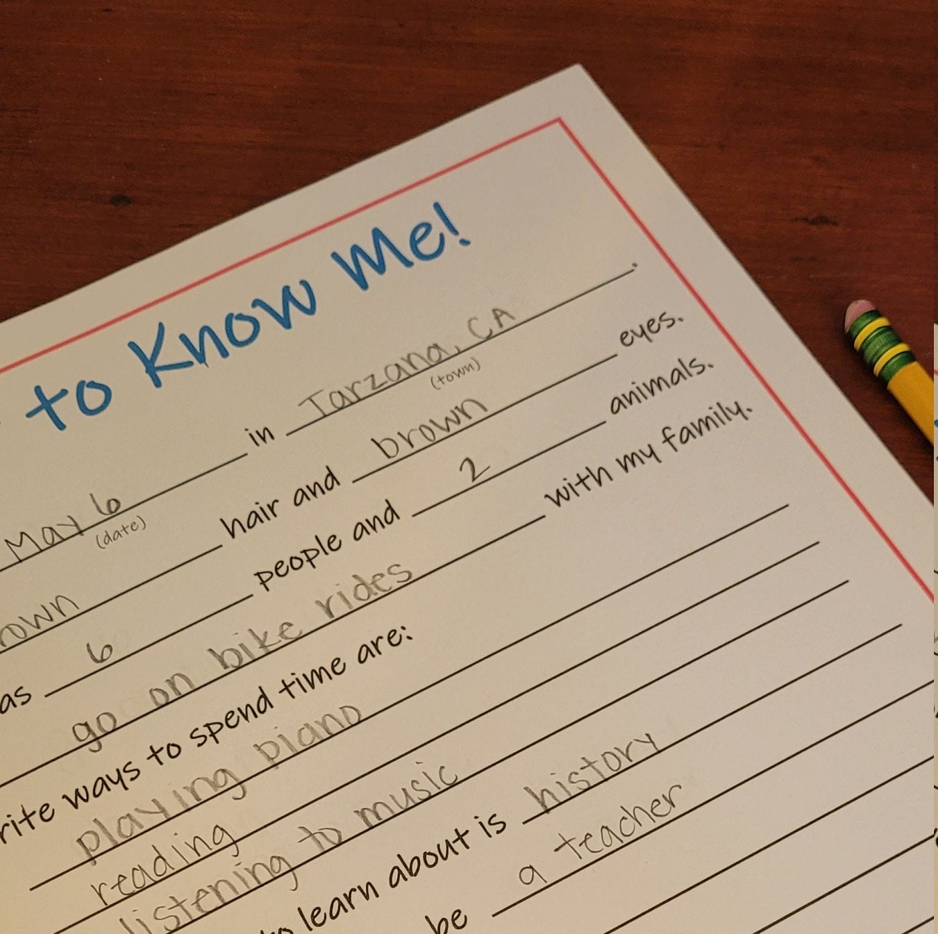 Primary Get to Know Me Game, Spotlight Activity - Etsy